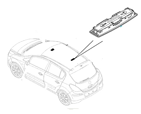 Lampka sufitowa tylna ASTRA H/ZAFIRA B/VECTRA C/CORSA D/SIGNUM ...