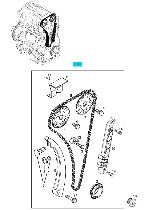 Zestaw naprawczy rozrządu VECTRA C/ASTRA H/ZAFIRA B (2.2) - 55569838 ...