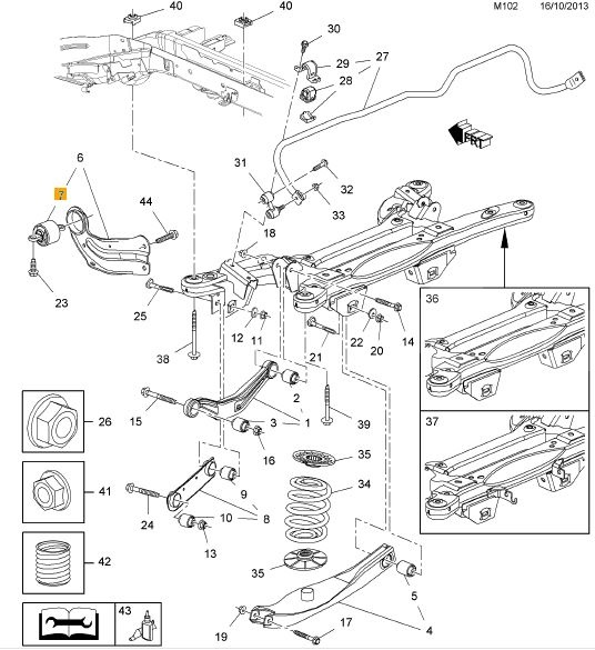 Tuleja wahacza tył do Insignia A - 22927294 - SKLEP Dixi-Car
