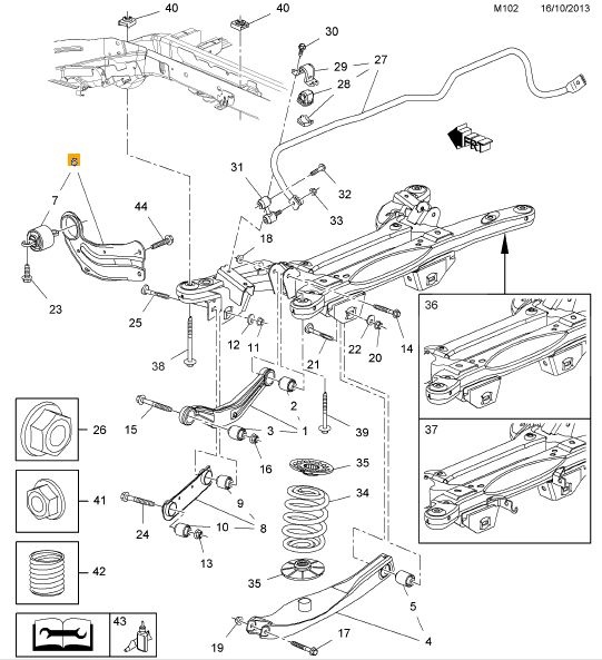 Wahacz zawieszenia tył INSIGNIA (tylny, prawy) - 22927293 - SKLEP Dixi-Car