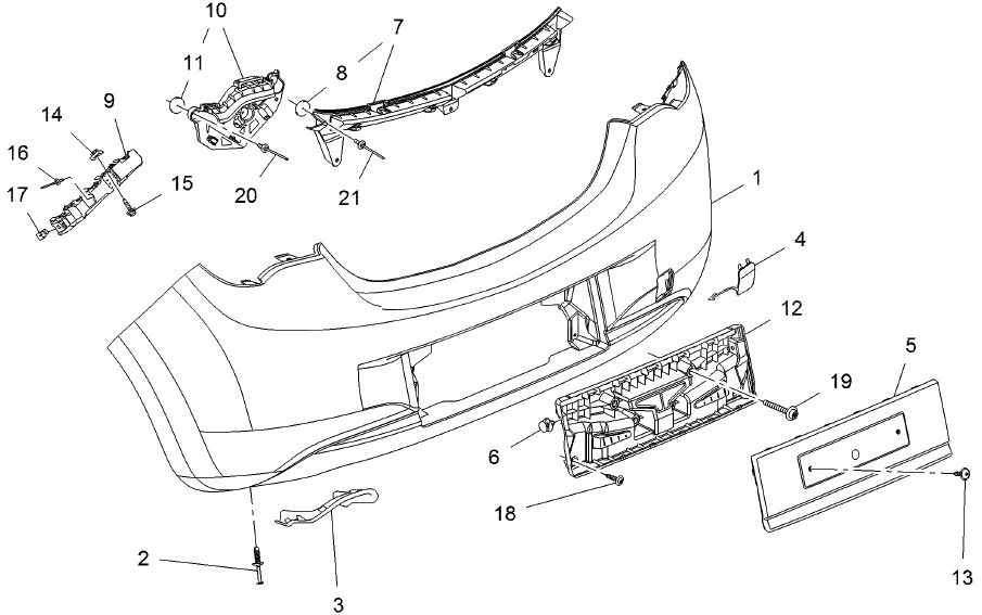 Ślizg zderzaka tylny CORSA E (prawy) - 13399580 - SKLEP Dixi-Car